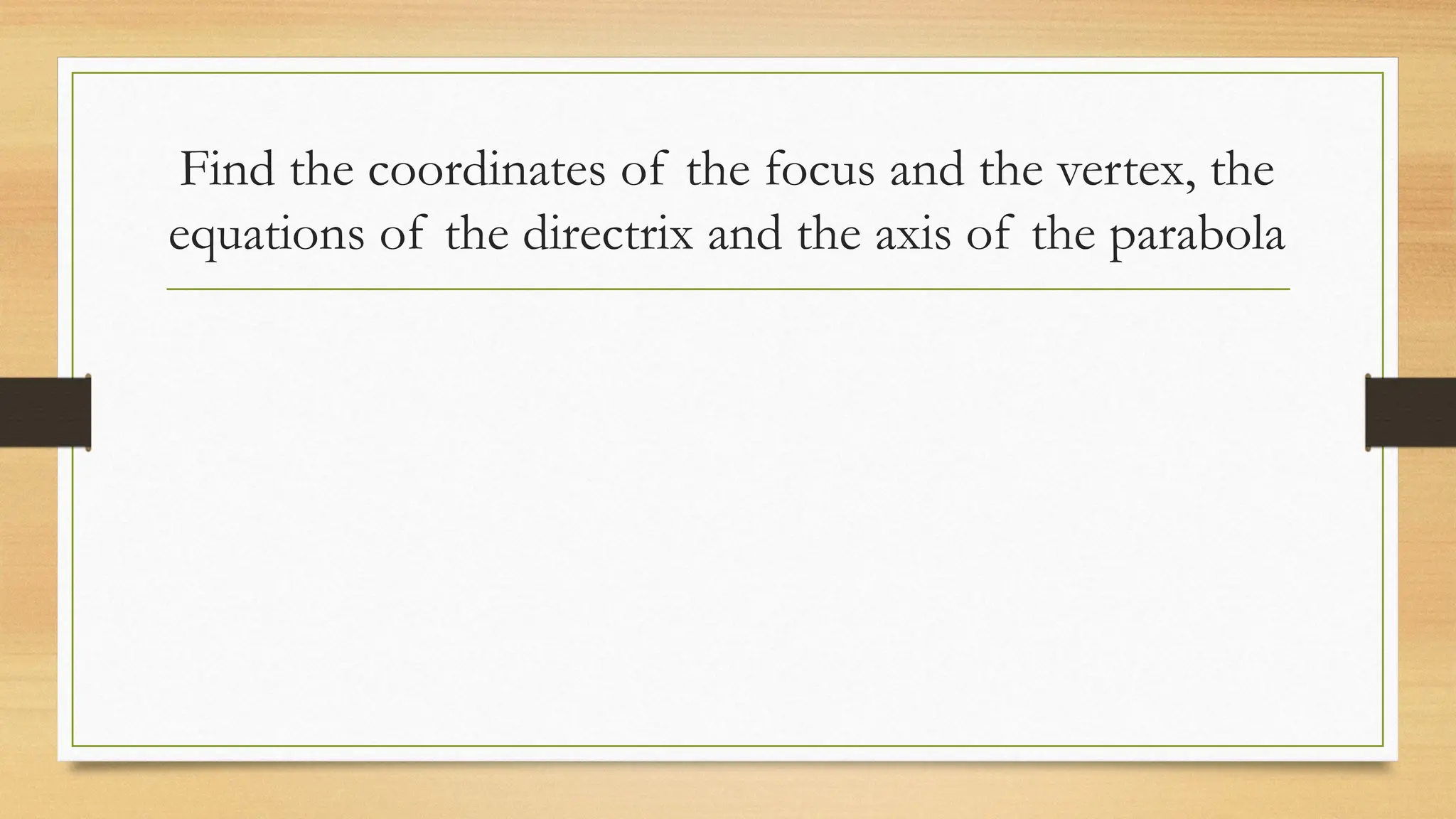 Parabola for class 11 with equation and exampless | PPTX