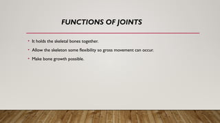 Presentation of joints in exercise therapy | PPTX