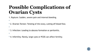 Presentation1 ovarian cysts. for fourth pptx | PPT