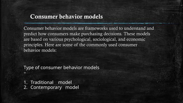 this presentation on consumer behaviour model with fully described. | PPT