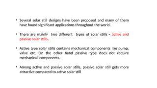 Solar still analysis using different methods | PPTX