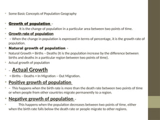 population components Growth Migration Geography | PPT