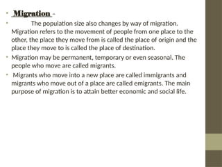 population components Growth Migration Geography | PPT