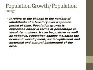 population components Growth Migration Geography | PPT