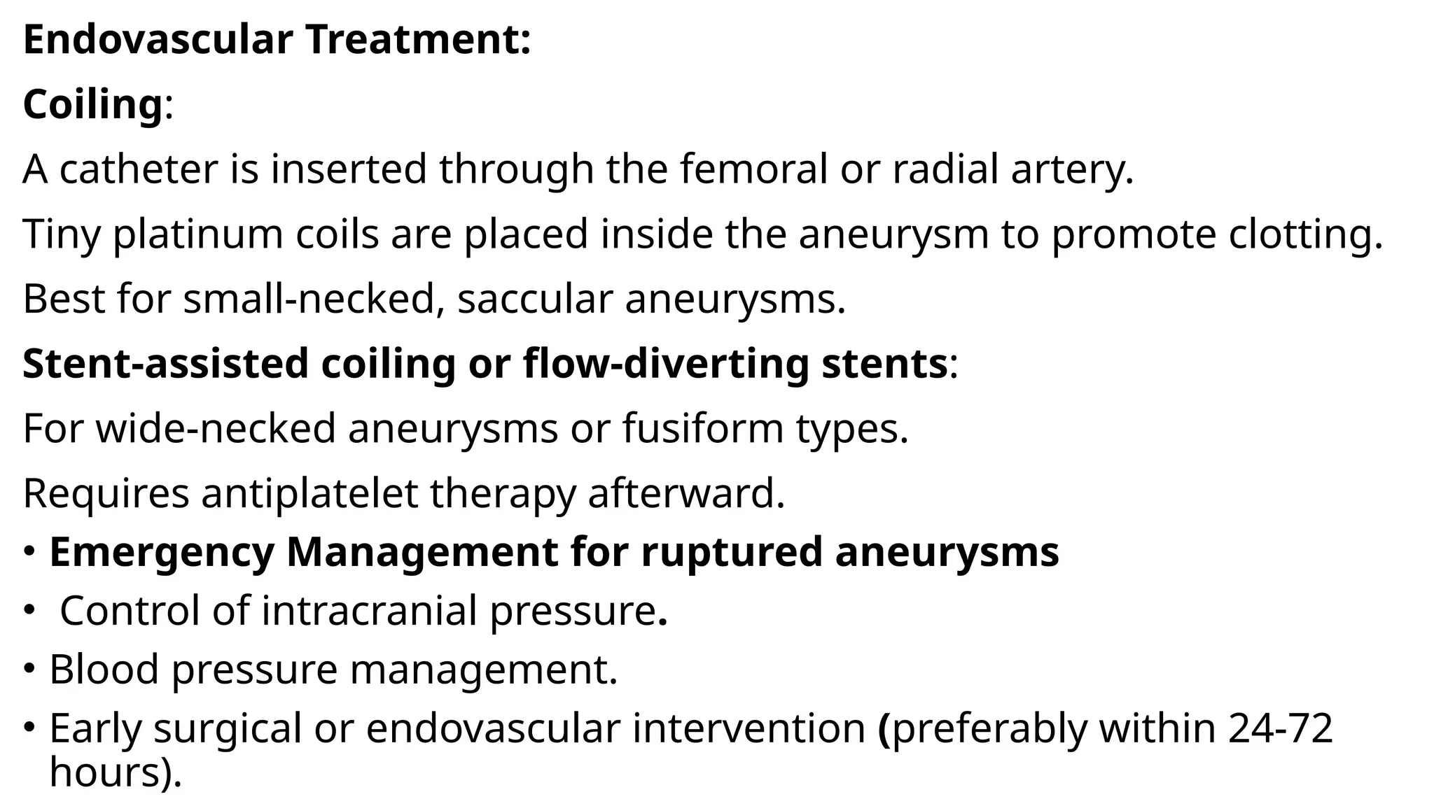 Medial cerebral artery anureysm presentation | PPTX