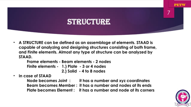 INTODUCTION TO STAAD.PRO. PPT [POWER POINT PRESENTATION] | PPTX