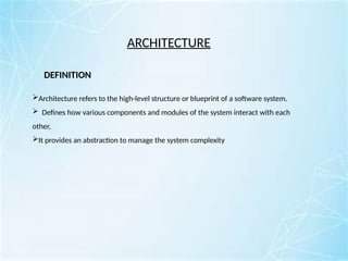 Presentation on topic software design and architecture | PPTX
