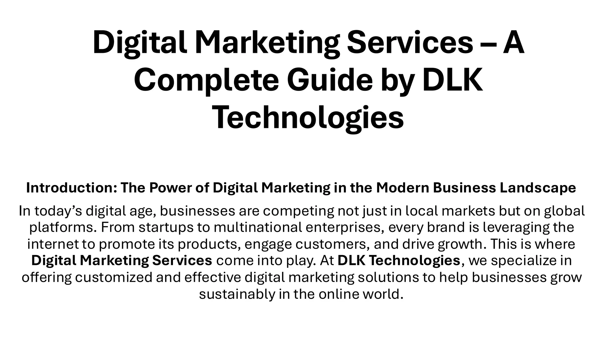 "Complete Guide to Digital Marketing Services" | PDF