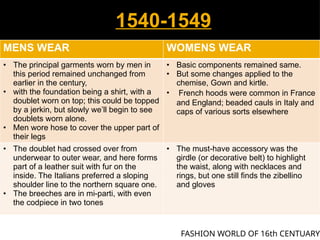 16 th century costumes and western fashion | PPTX