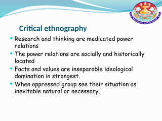 Presentation on ethnography as a research tool | PPTX