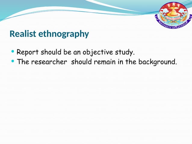 Presentation on ethnography as a research tool | PPTX