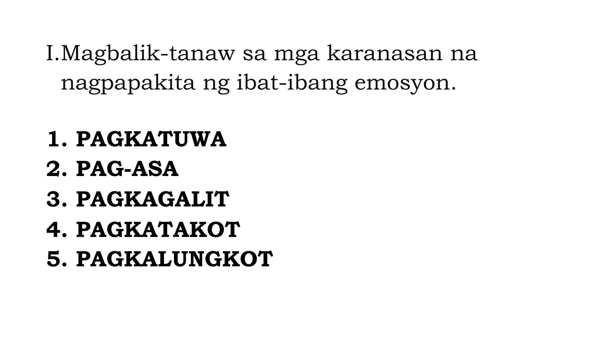 Presentation1.pptx Values 8 Pagbabalik tanaw | PPTX