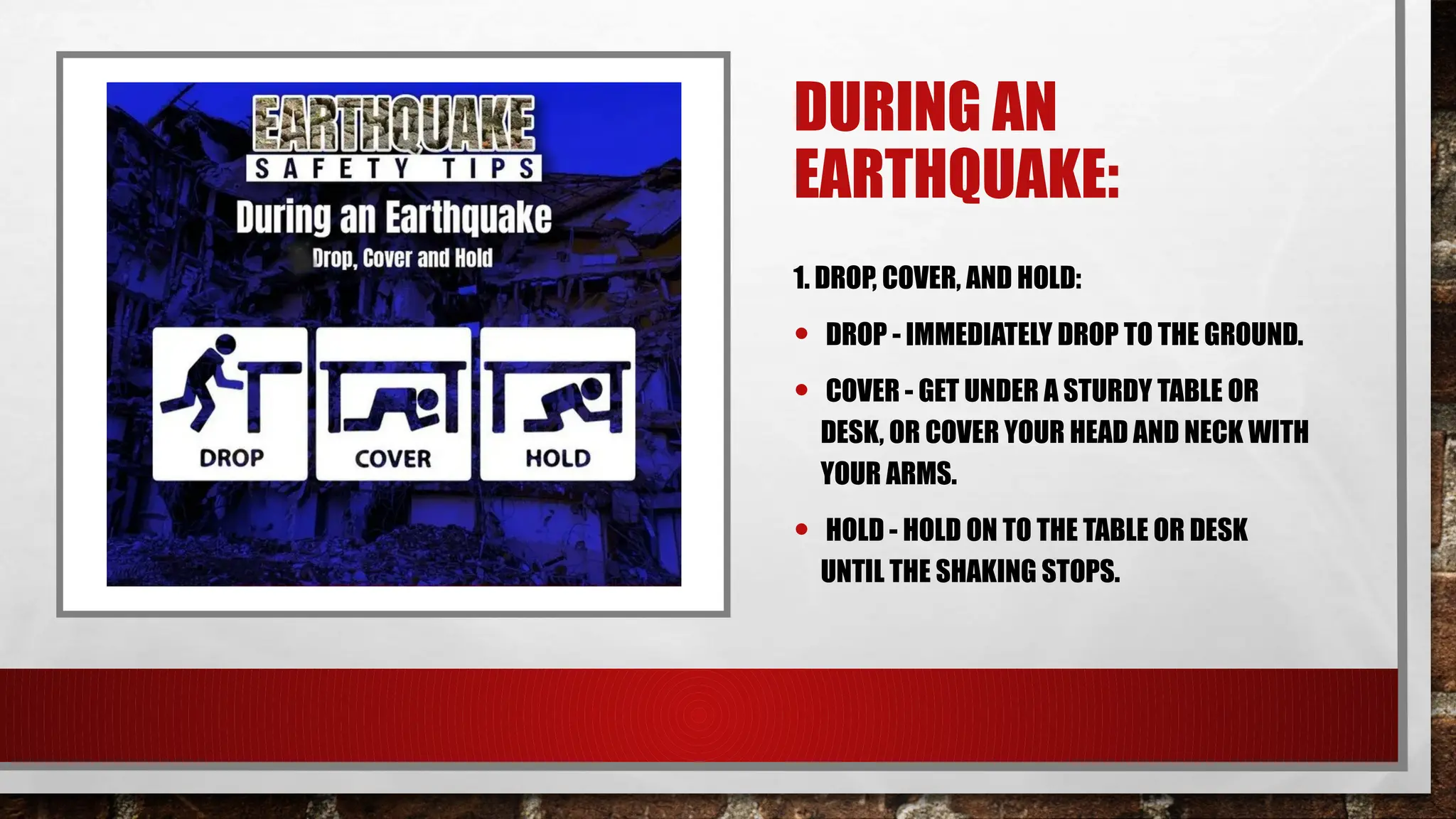 Earthquake plan: before, during, and after | PPTX