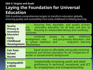 Sustainable Development Goal 4: Education | PPTX