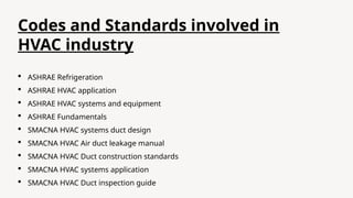 Air Conditioning system and awarness of codes and standards | PPTX