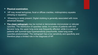 hypersensitivity pneumonitis pathophysiology | PPTX