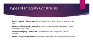 Presentation integrity constraints and types | PPTX