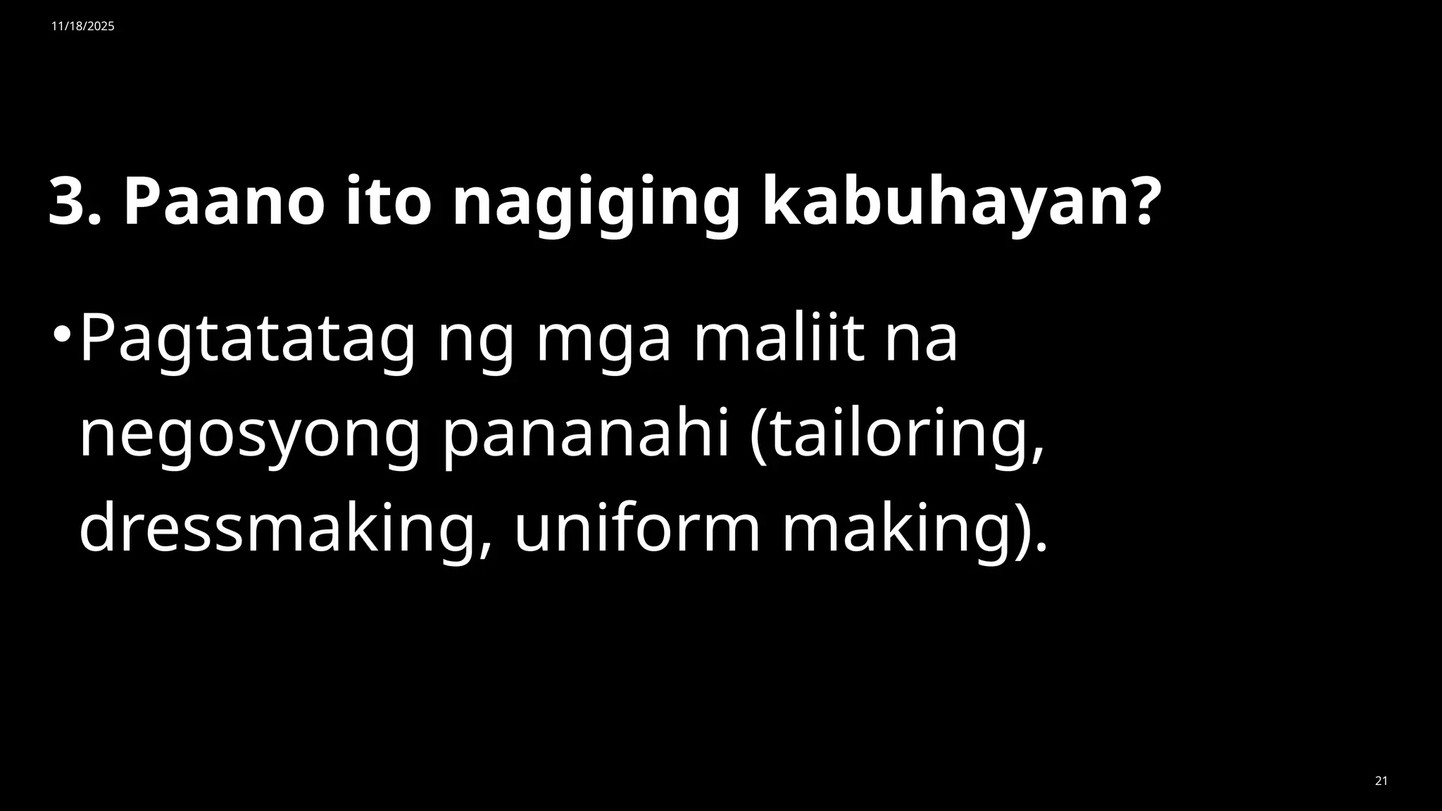 kahalagahan ng pananahi para sa lipunan at pamayanan | PPTX