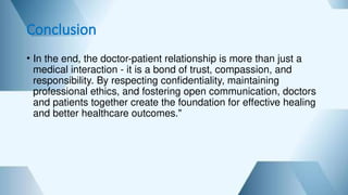 Presentation about doctor patient relationship | PPTX