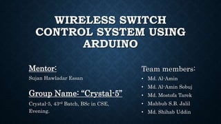 Wireless home appliance control using arduino and bluetooth module | PPTX