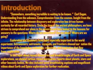 Presentation1 breakthroughs of earth of space | PPTX