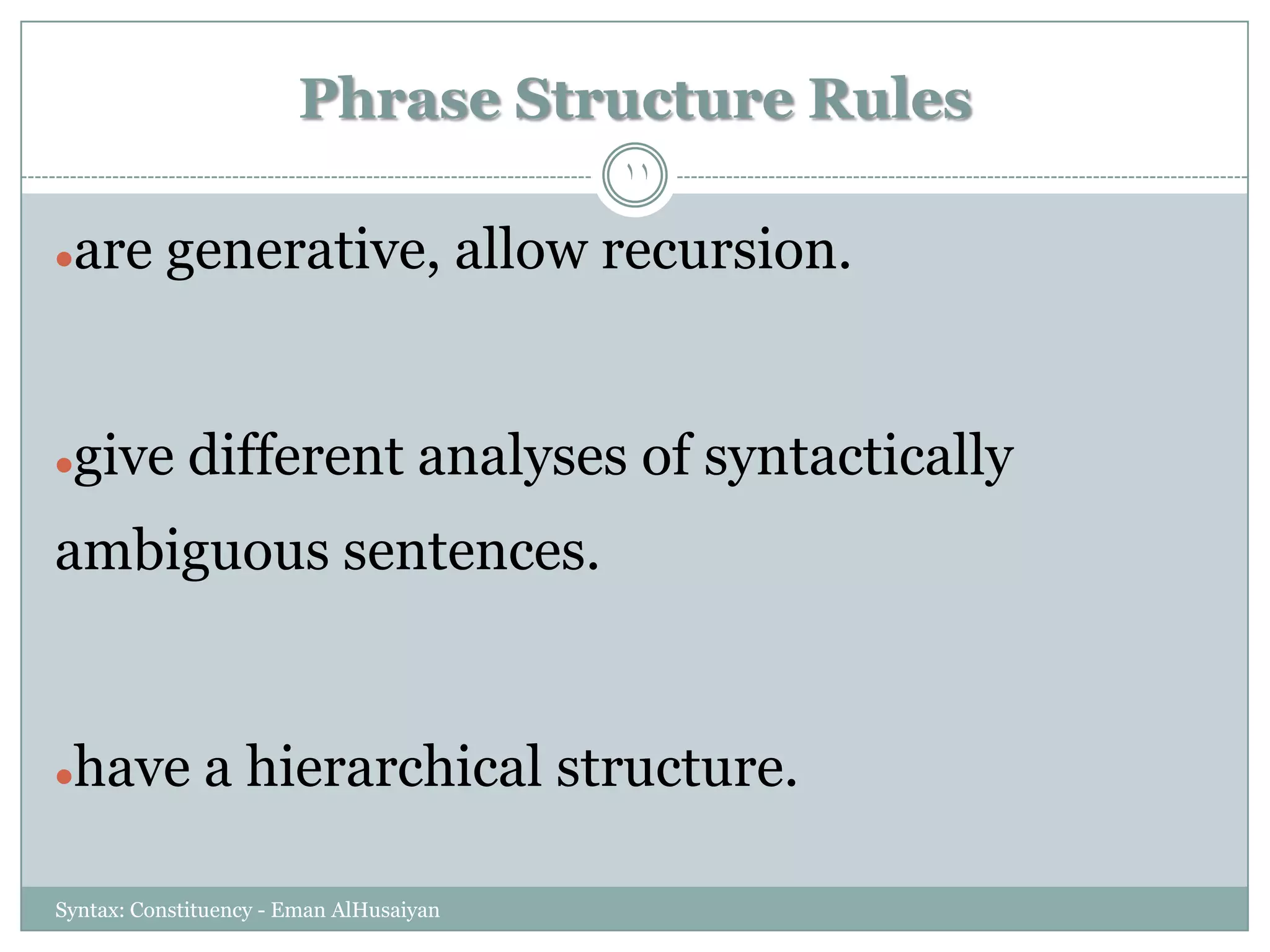 Constituency, Trees and Rules | PDF