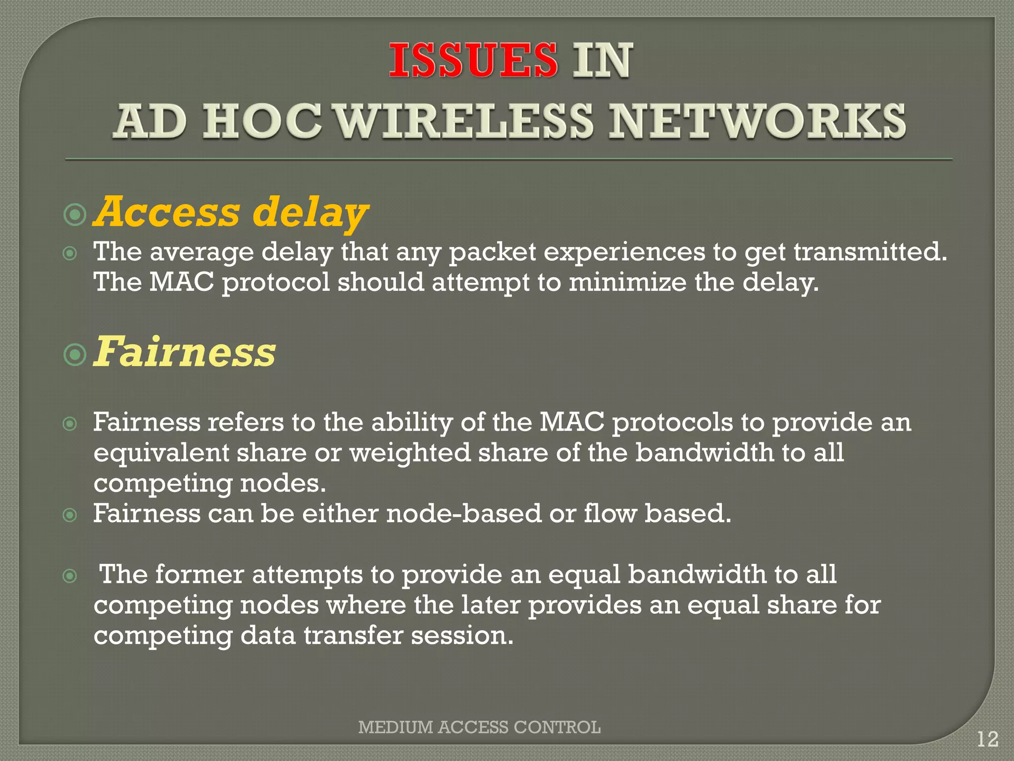 Design Issues In Adhoc Wireless Mac Protocol Pdf Computer Networking Computing