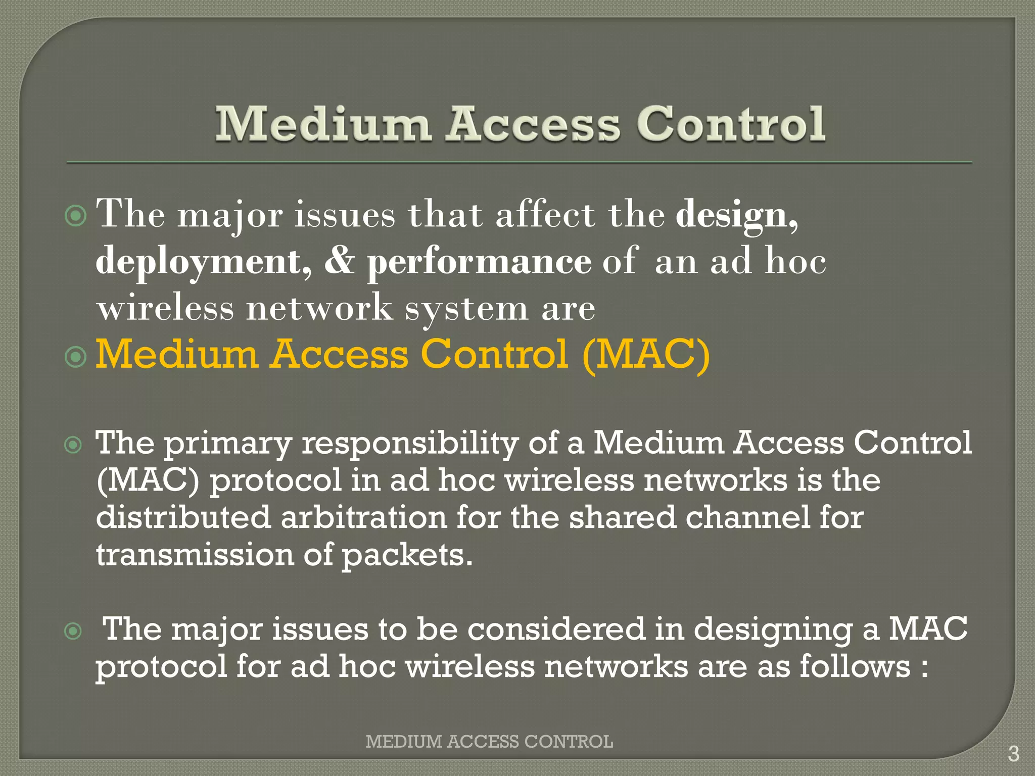 Design Issues In Adhoc Wireless Mac Protocol Pdf Computer