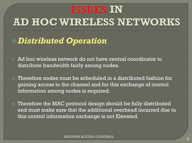 Design Issues In Adhoc Wireless Mac Protocol Pdf Computer Networking Computing