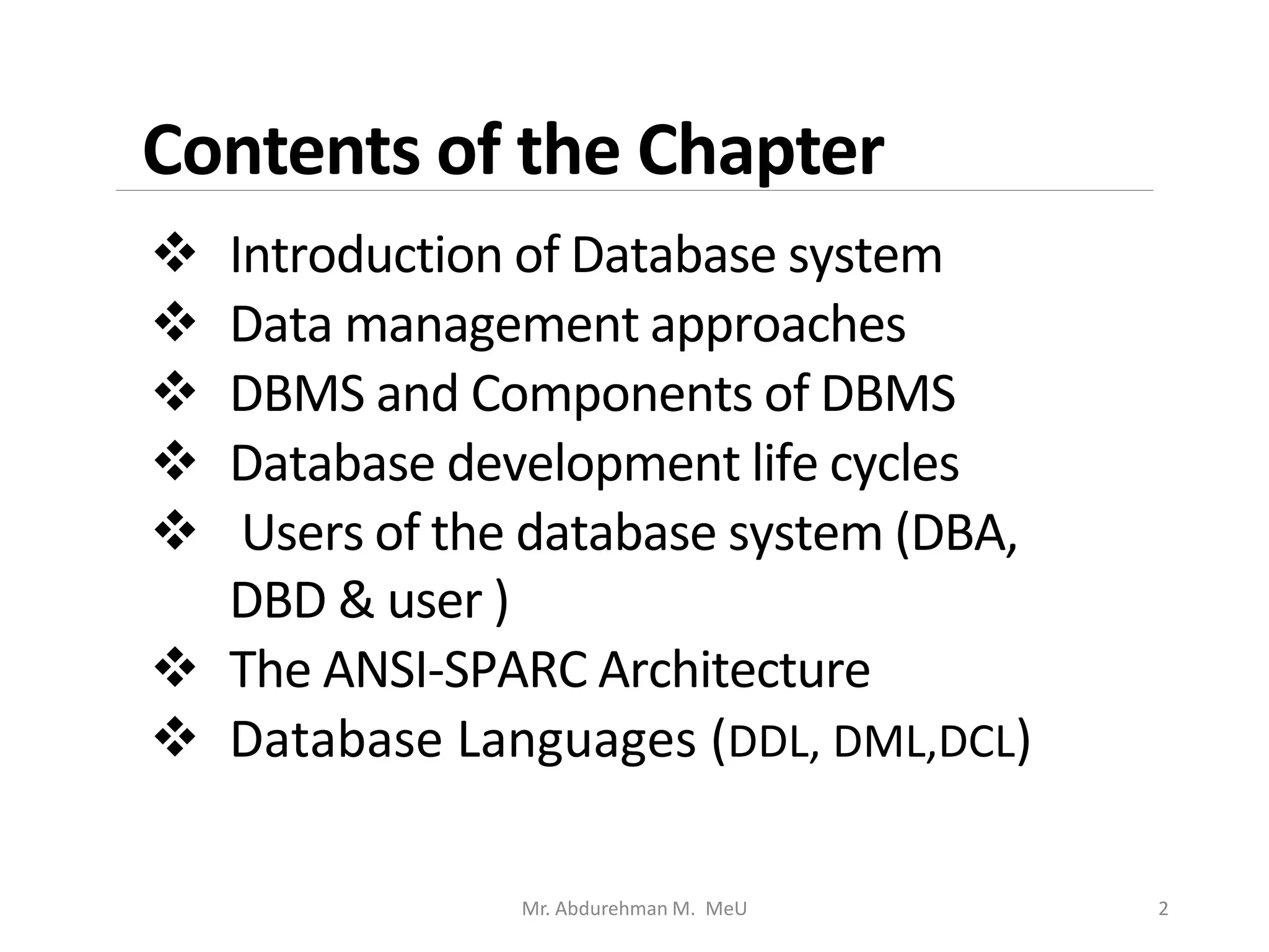 Chapter 01 Fundamental of Database Management System (DBMS) | PDF