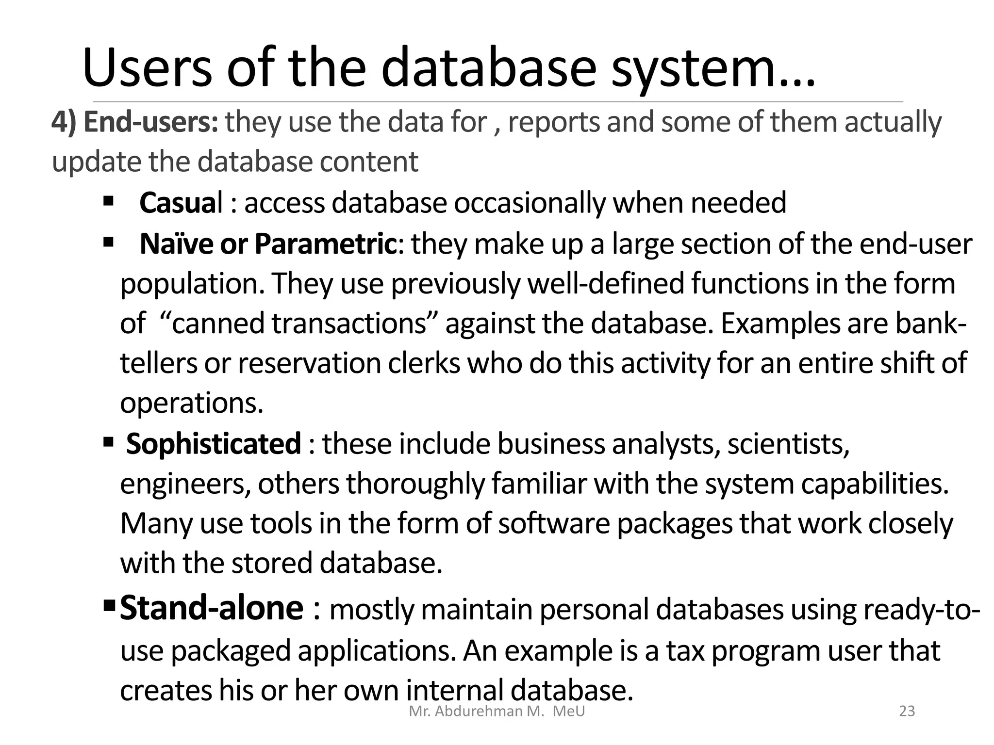 Chapter 01 Fundamental of Database Management System (DBMS) | PPT
