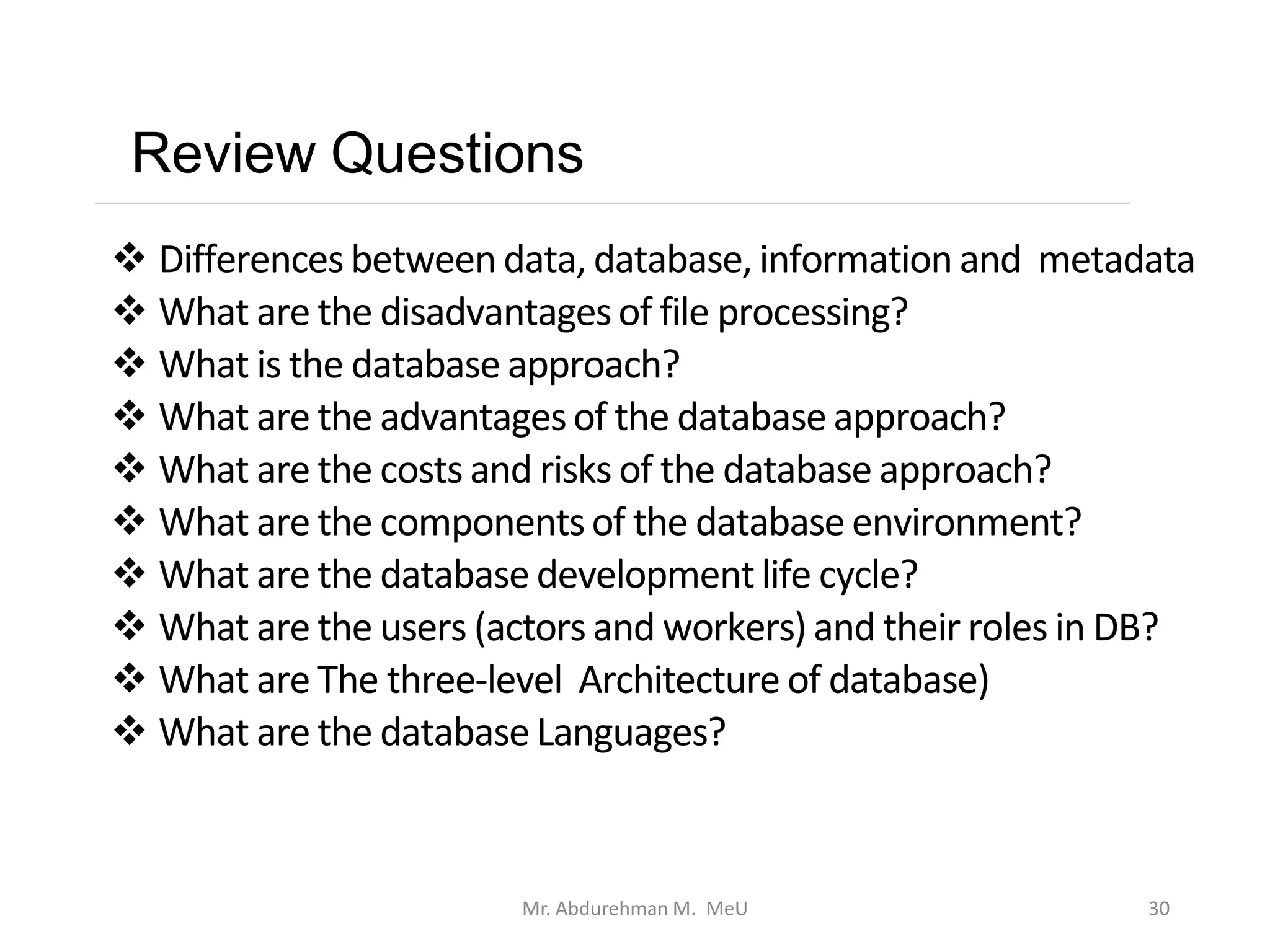 Chapter 01 Fundamental of Database Management System (DBMS) | PDF