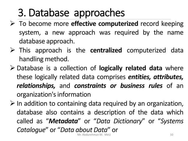 Chapter 01 Fundamental of Database Management System (DBMS) | PDF | Databases | Computer ...
