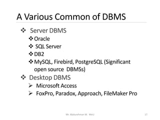 Chapter 01 Fundamental of Database Management System (DBMS) | PDF