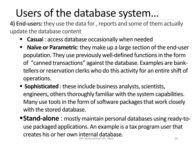 Chapter 01 Fundamental of Database Management System (DBMS) | PDF | Databases | Computer ...