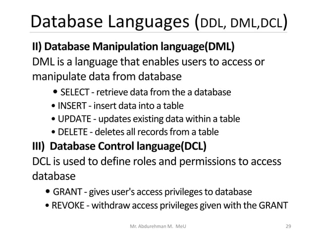 Chapter 01 Fundamental of Database Management System (DBMS) | PDF | Databases | Computer ...