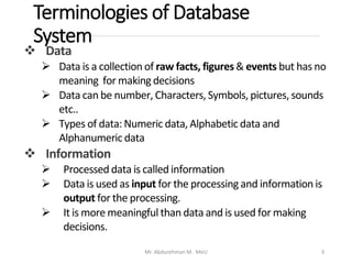 Chapter 01 Fundamental of Database Management System (DBMS) | PPT