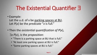 Predicates and Quantifiers | PPTX | Programming Languages | Computing