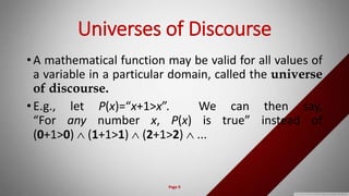 Predicates and Quantifiers | PPTX | Programming Languages | Computing