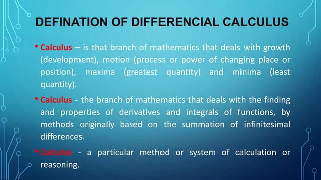 A presentation on differencial calculus | PPTX | Physics | Science