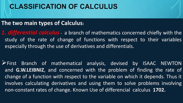 A presentation on differencial calculus | PPTX | Physics | Science