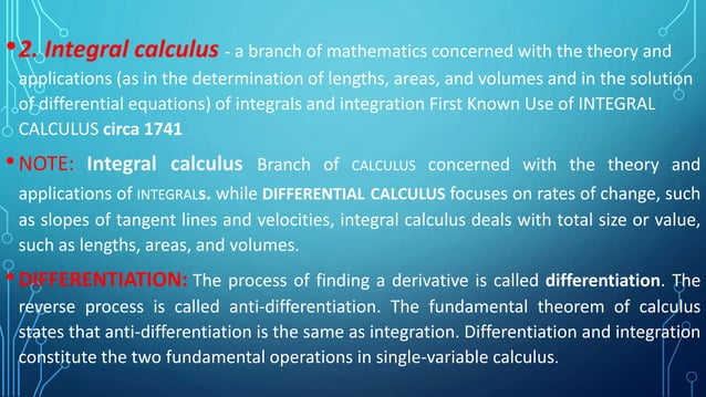 A presentation on differencial calculus | PPTX | Physics | Science