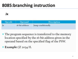 8085:branching and logical instruction | PPTX