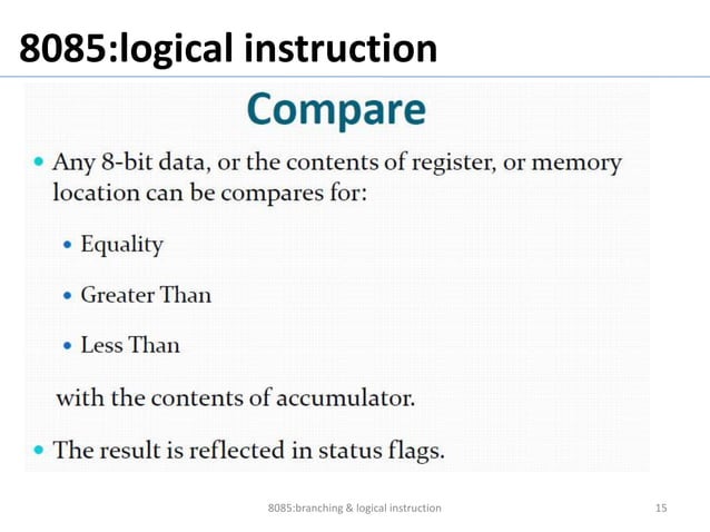8085:branching and logical instruction | PPTX