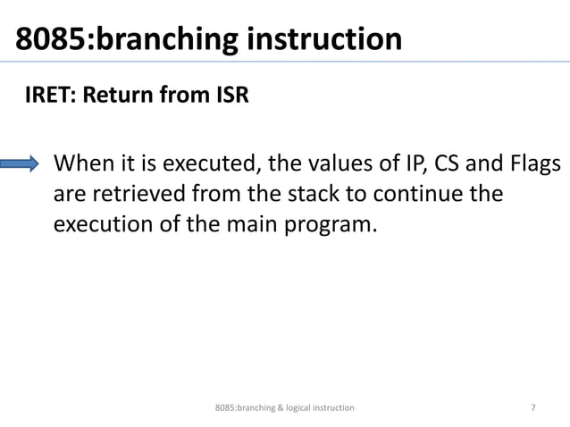 8085:branching and logical instruction | PPTX