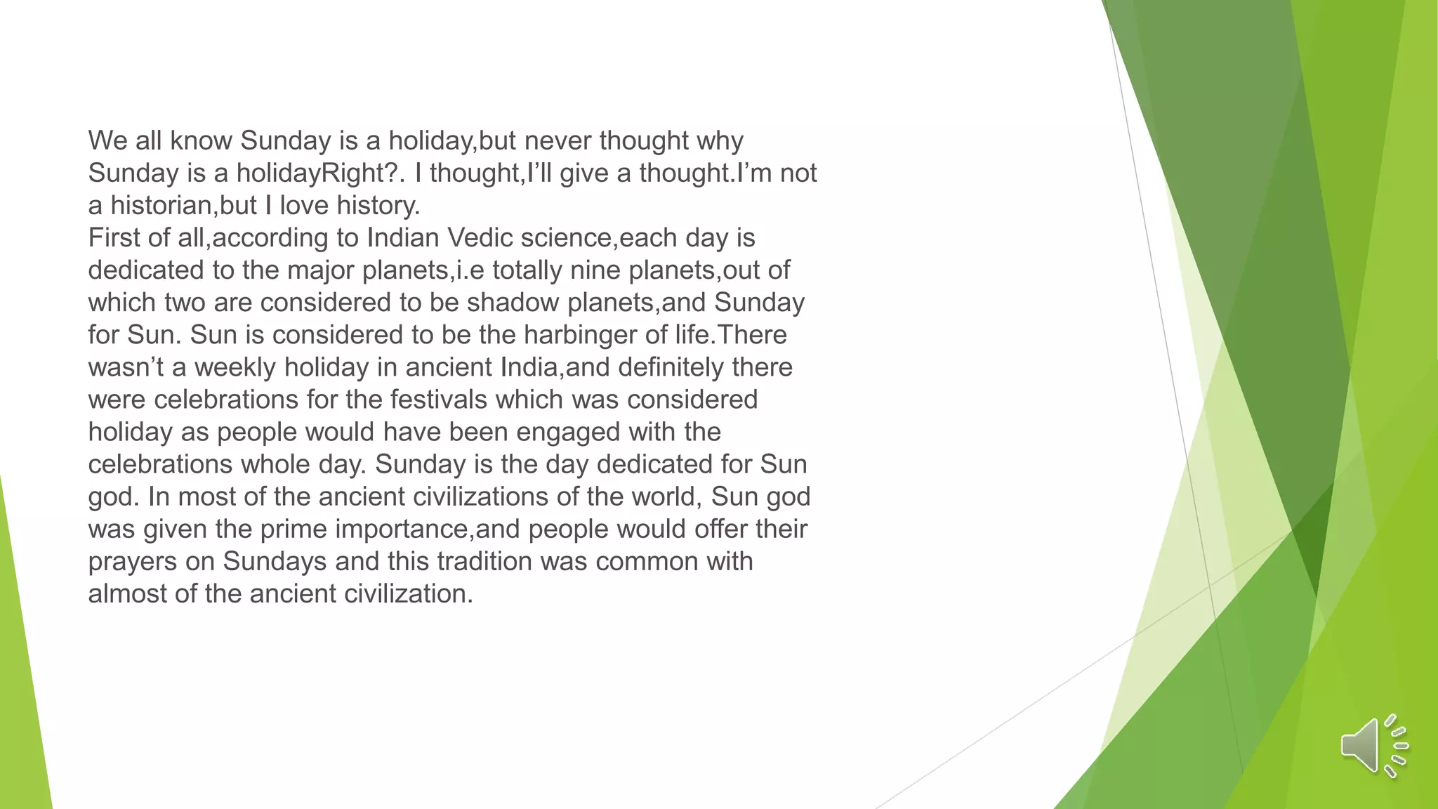 Why sunday off | PPT