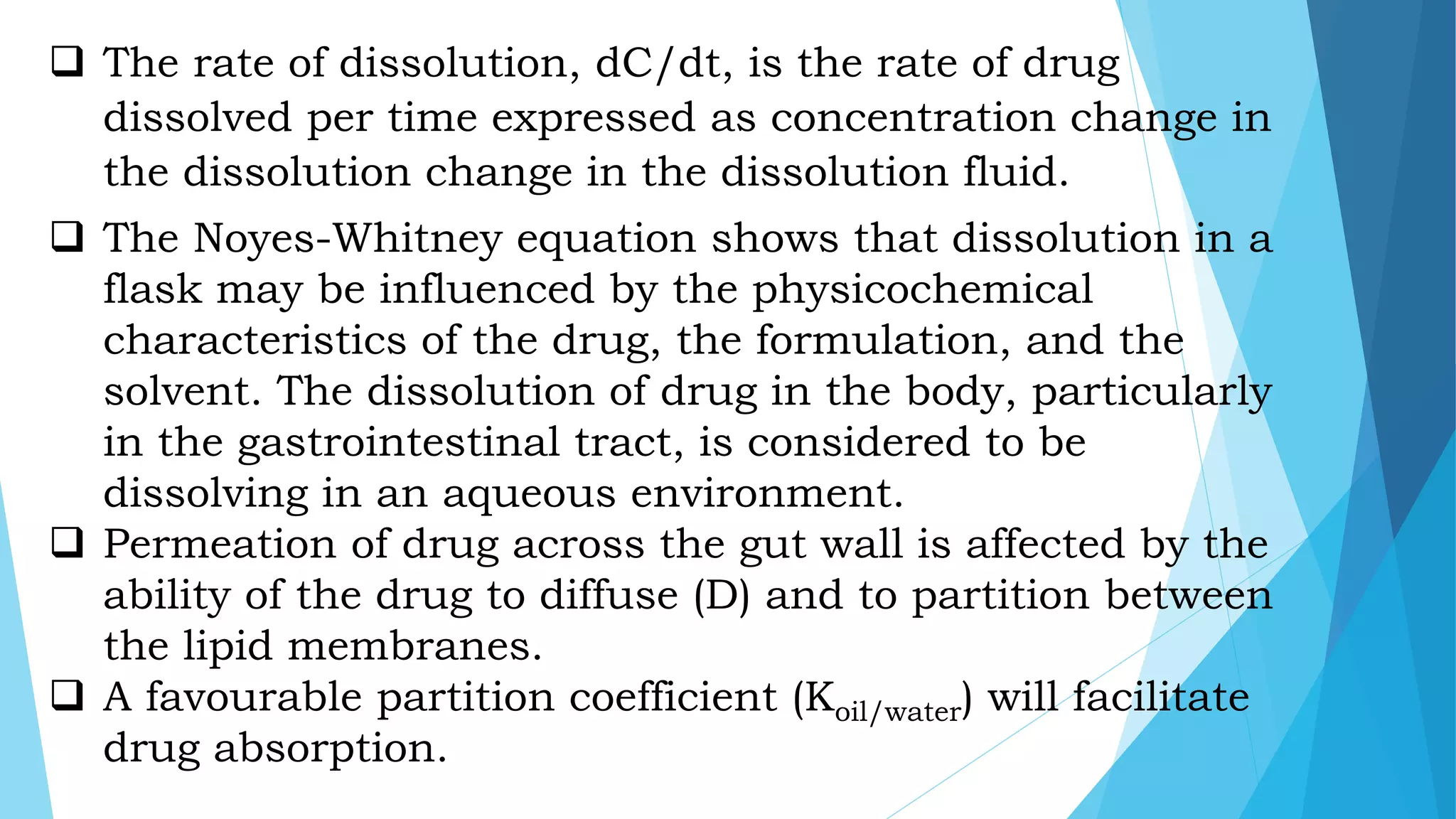 Rate limiting steps in drug absorption | PPTX