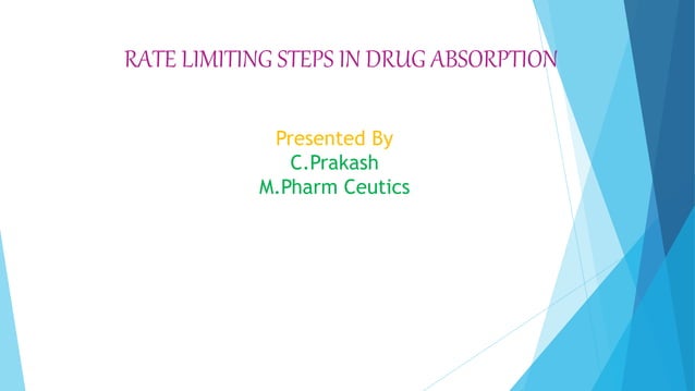 Rate limiting steps in drug absorption | PPTX