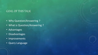 Question/Answers & Query Dialogue | PPTX