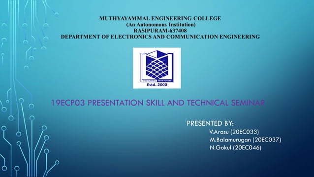 PRESENTATION SKILLS AND TECHNICAL SEMINAR | PPT